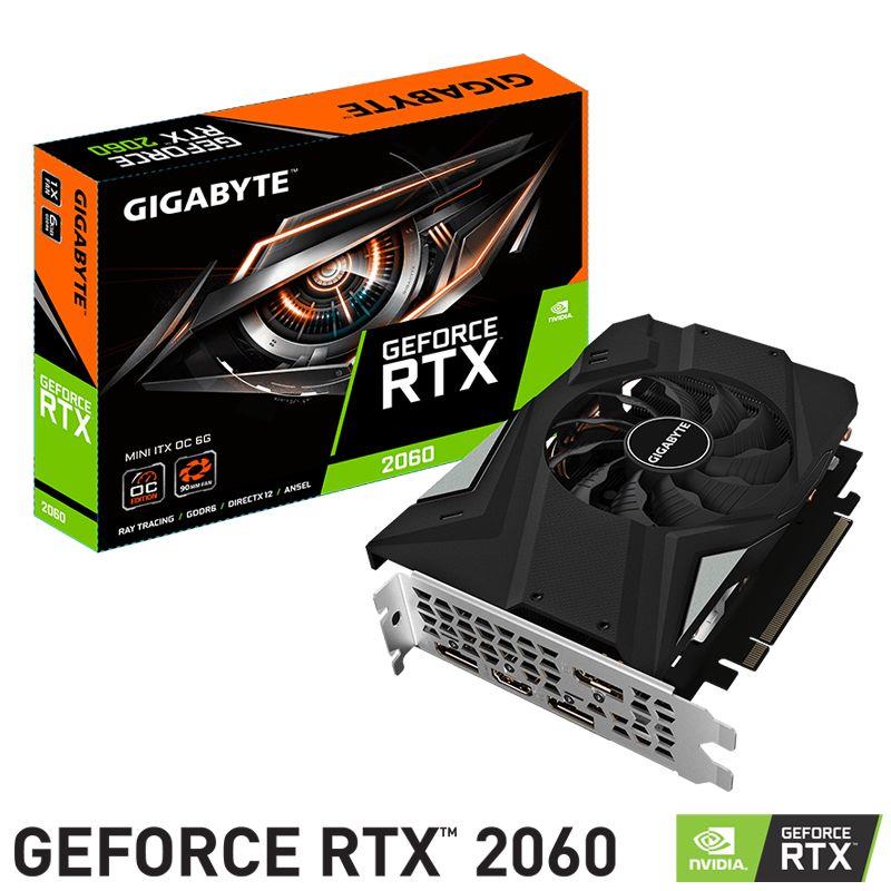 Placa de Video Gigabyte Nvidia Geforce RTX 2060 Mini ITX Oc 6Gb Gddr6
