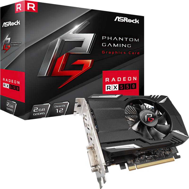 Placa de Video Asrock AMD Radeon Rx 550 PHANTOM GAMING 2GB GDDR5